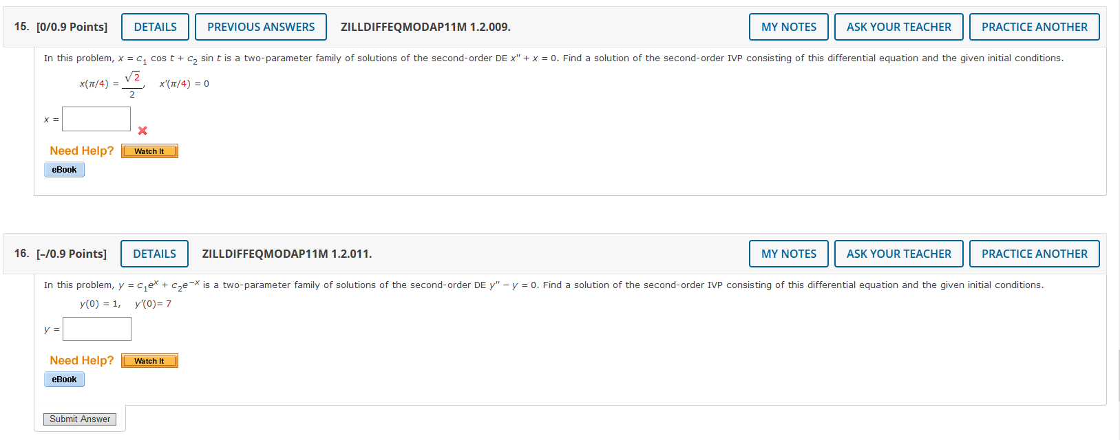 Solved 15. [0/0.9 Points] DETAILS PREVIOUS ANSWERS | Chegg.com