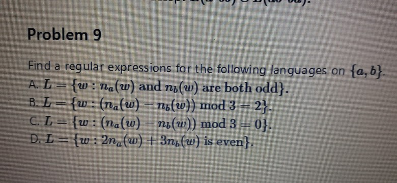 Solved WODU Problem 9 Find a regular expressions for the | Chegg.com