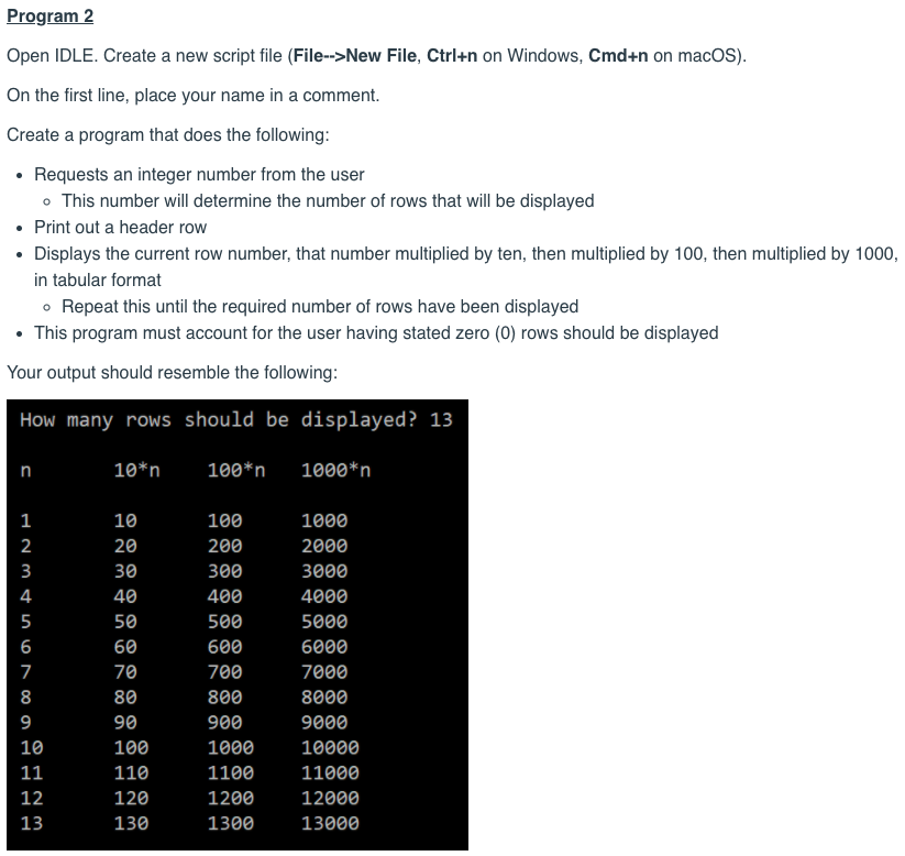 Solved Program 2 Open Idle Create A New Script File 5273