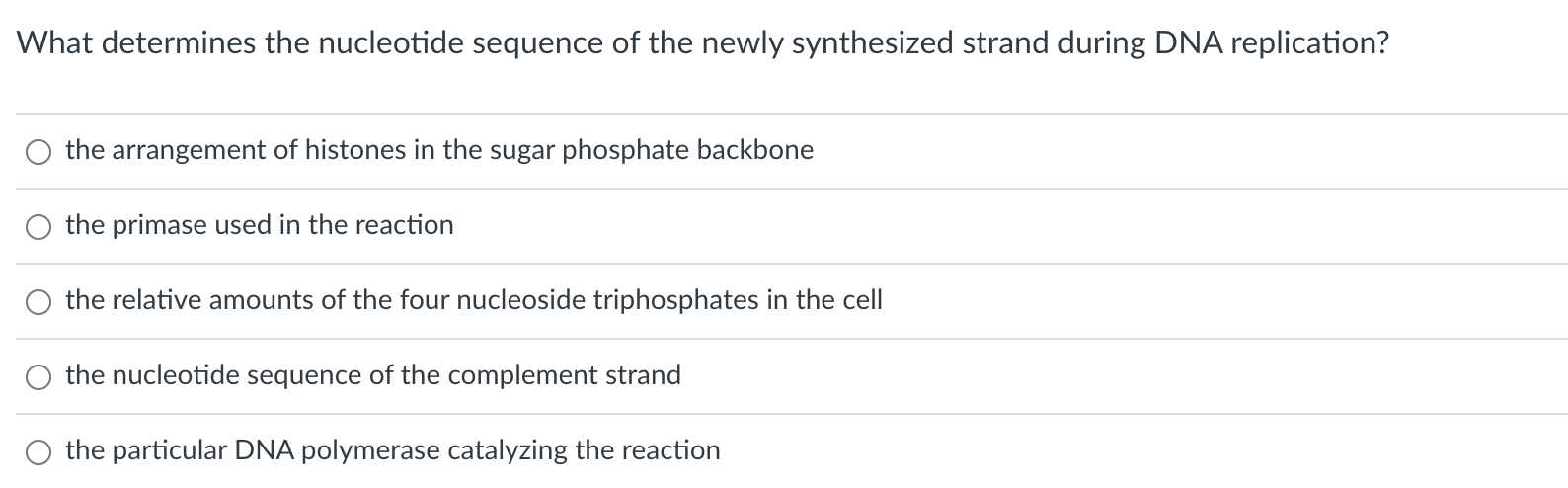 Solved What determines the nucleotide sequence of the newly | Chegg.com