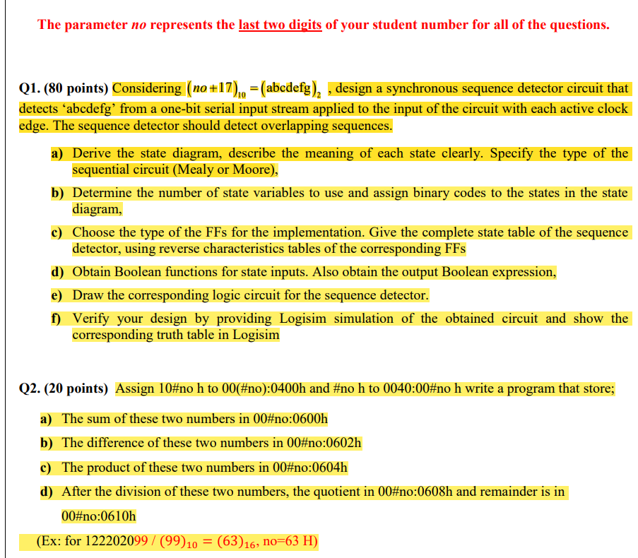 Solved (Ex: for 122202099 / (99)10 = (63)16, ﻿no=63 ﻿H)NOTE: | Chegg.com