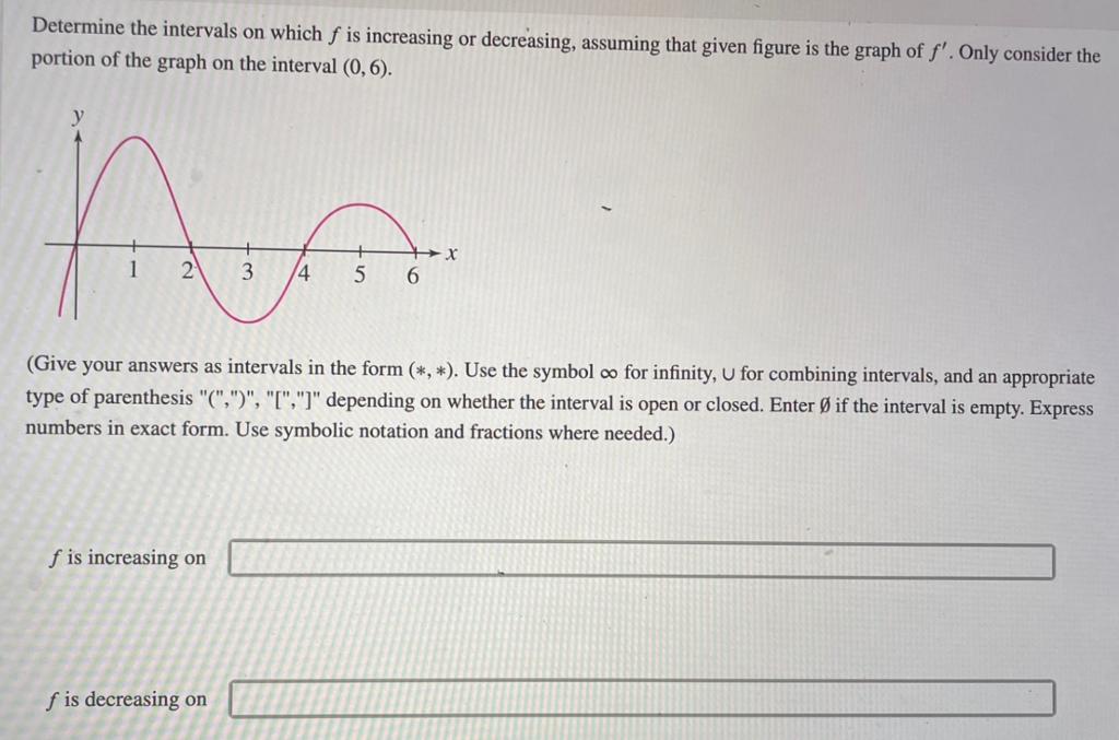 Solved Determine the intervals on which f is increasing or | Chegg.com