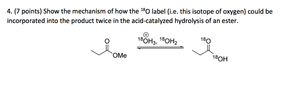 Solved 4. (7 points) Show the mechanism of how the 18O label | Chegg.com