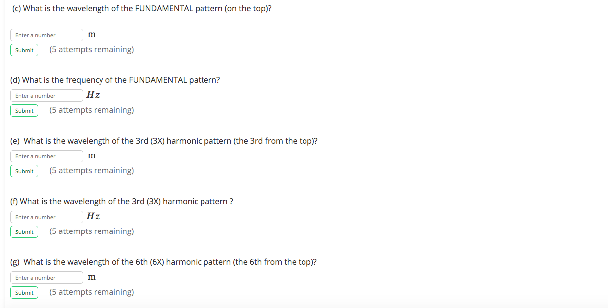 Solved Standing Waves on a string: fixed tension, variable | Chegg.com