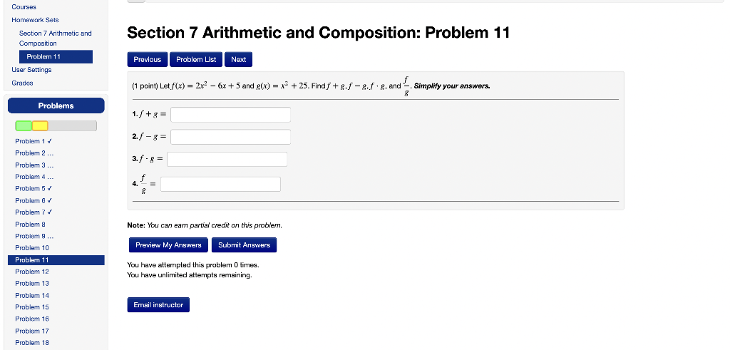 Solved Courses Homework Sets Section 7 Arithmetic and | Chegg.com