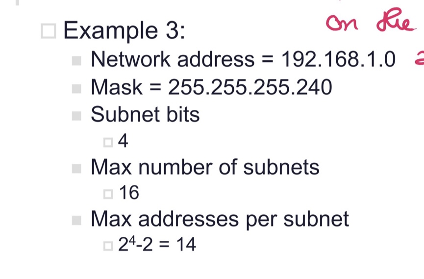 Solved Example 3:on theNetwork address =192.168*1*0Mask | Chegg.com
