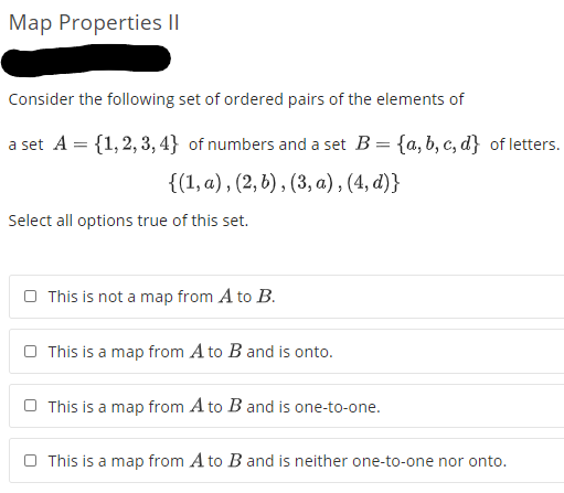 Solved Map Properties 11 Consider the following set of | Chegg.com