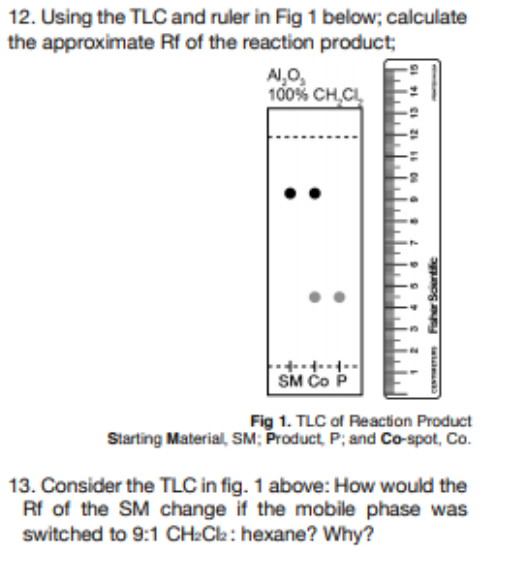 Solved 12. Using the TLC and ruler in Fig 1 below; calculate | Chegg.com