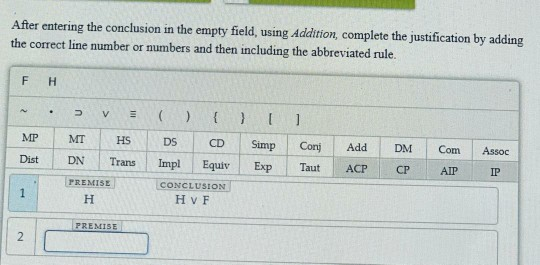 Solved After entering the conclusion in the empty field, | Chegg.com