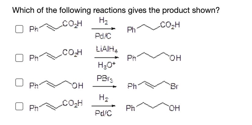 Solved Which of the following reactions gives the product | Chegg.com