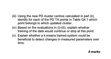 Solved (iii) Using the new PD cluster centres calculated in | Chegg.com