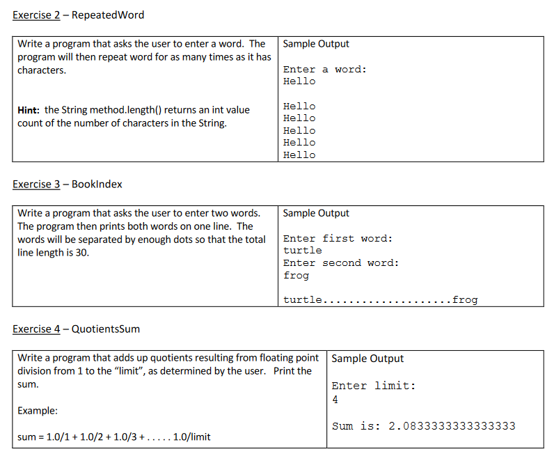 Solved Exercise 2 - RepeatedWord \begin{tabular}{|c|c|} | Chegg.com
