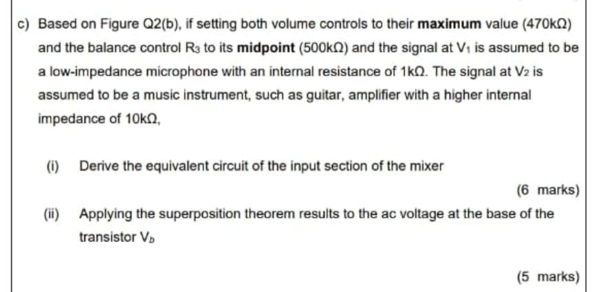 Solved c) Based on Figure Q2(b), if setting both volume | Chegg.com