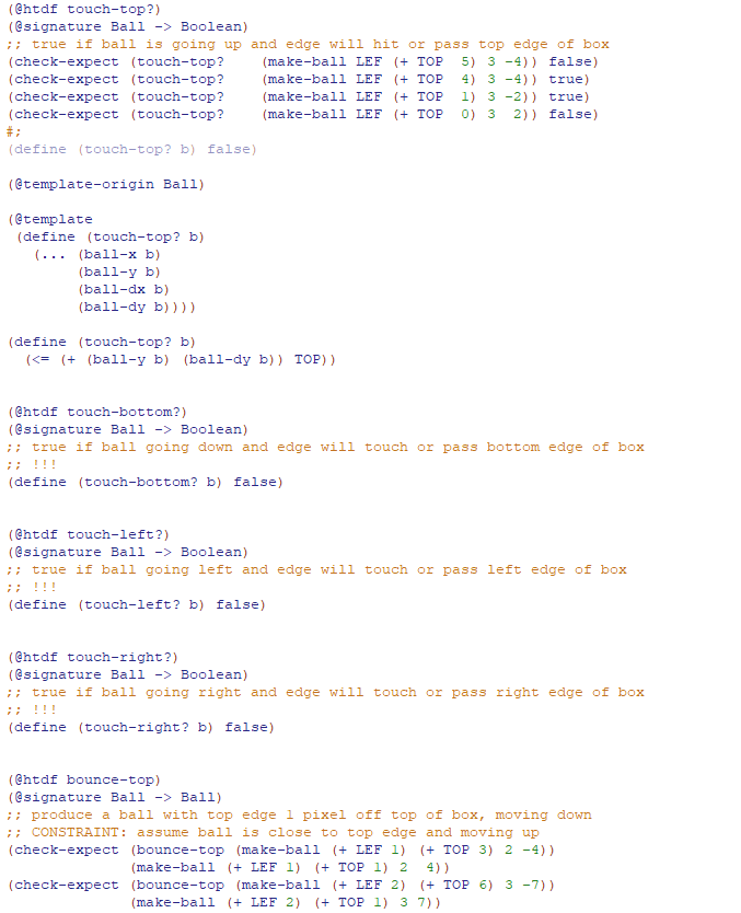 Solved Using DR.Racket (Basic Student language)Complete the | Chegg.com
