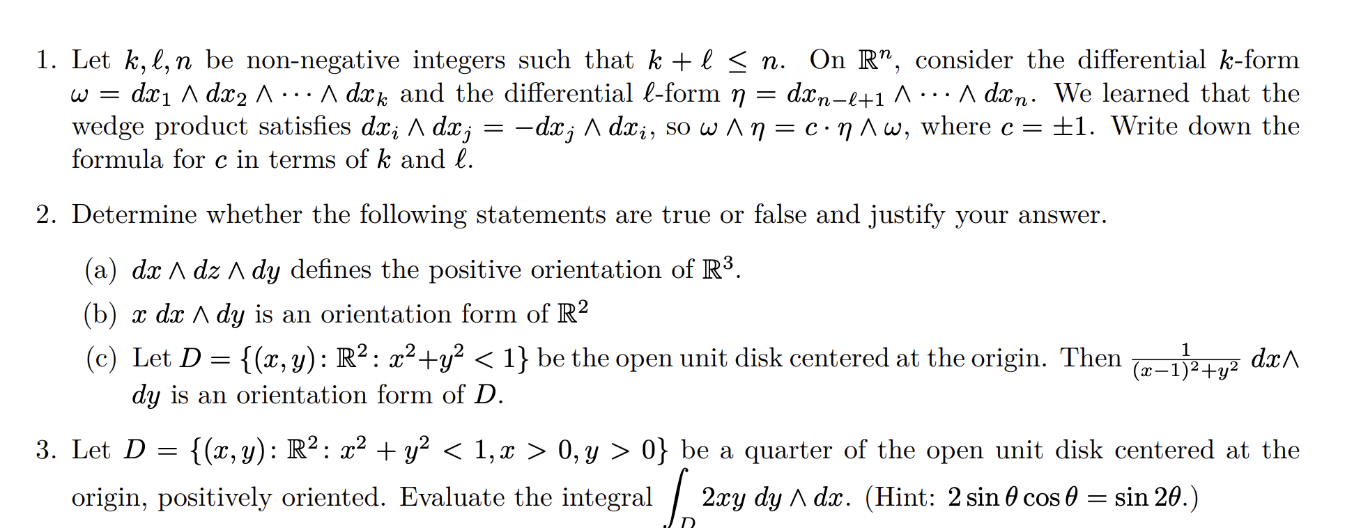 Solved Let k,l,n be ﻿non-negative integers such that | Chegg.com