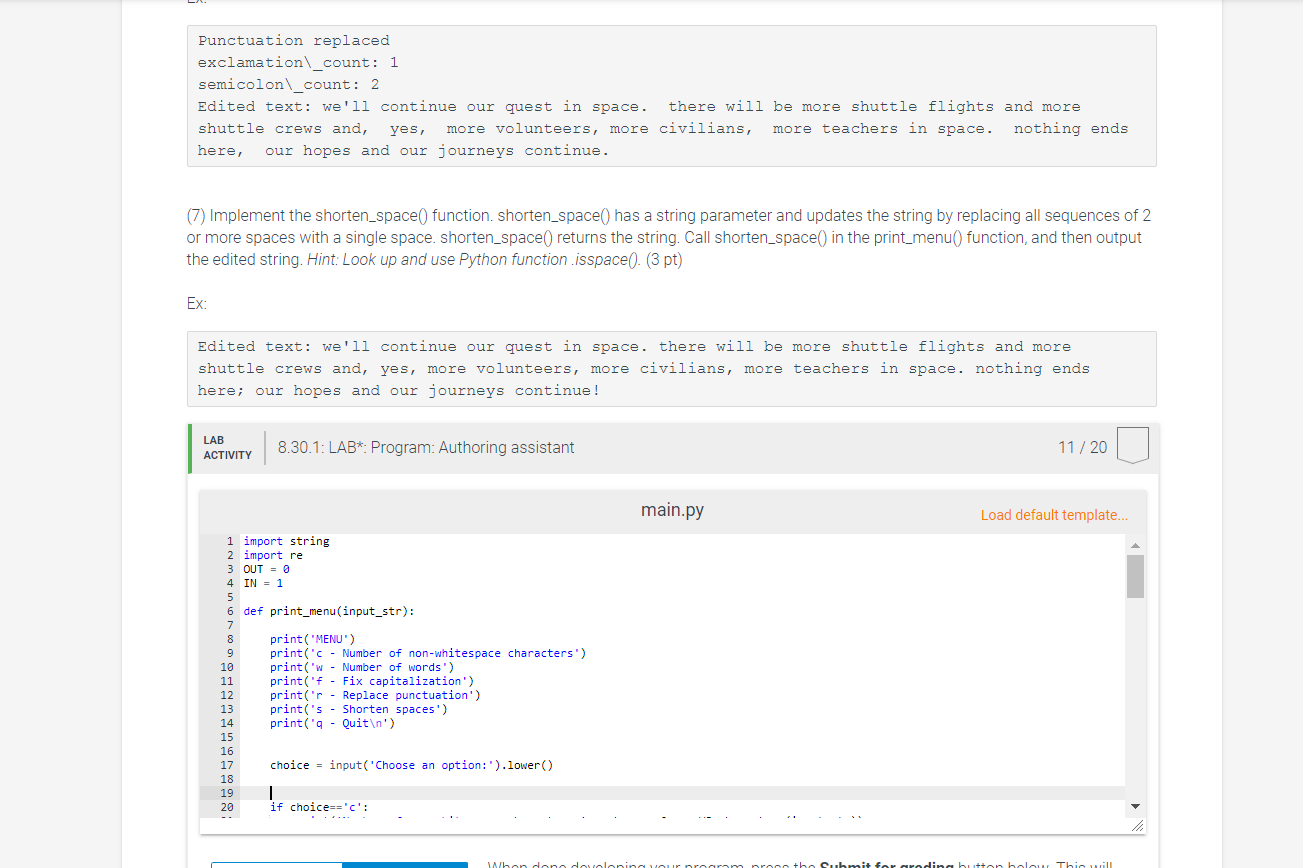 Solved: 8.30 LAB*: Program: Authoring Assistant, Please, H... | Chegg.com