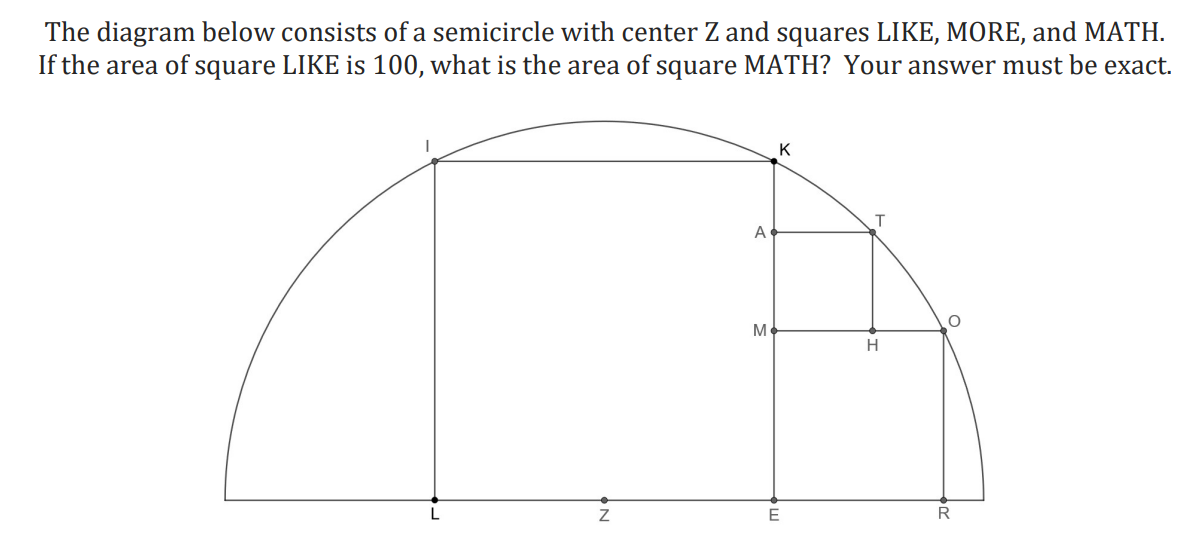 Solved The diagram below consists of a semicircle with | Chegg.com