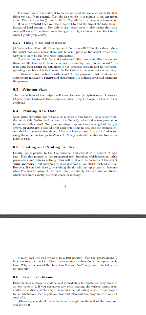 Solved 6 Program 3 Struct Packing Lets Look At The 