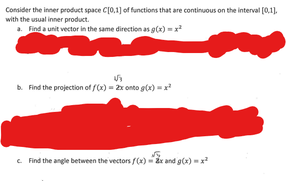 Solved Consider the inner product space C[0,1] of functions | Chegg.com