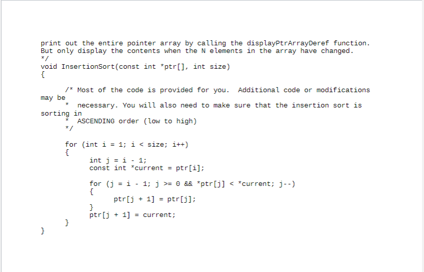 Solved Sorting and Pointers (45 points) In this lab, you | Chegg.com