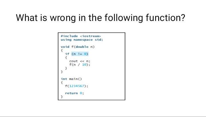 Solved What is wrong in the following function? #include | Chegg.com