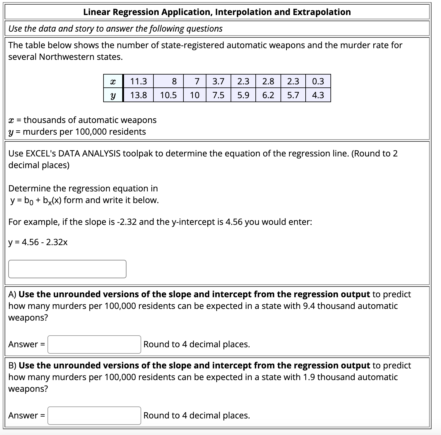 Solved Linear Regression Application, Interpolation and | Chegg.com