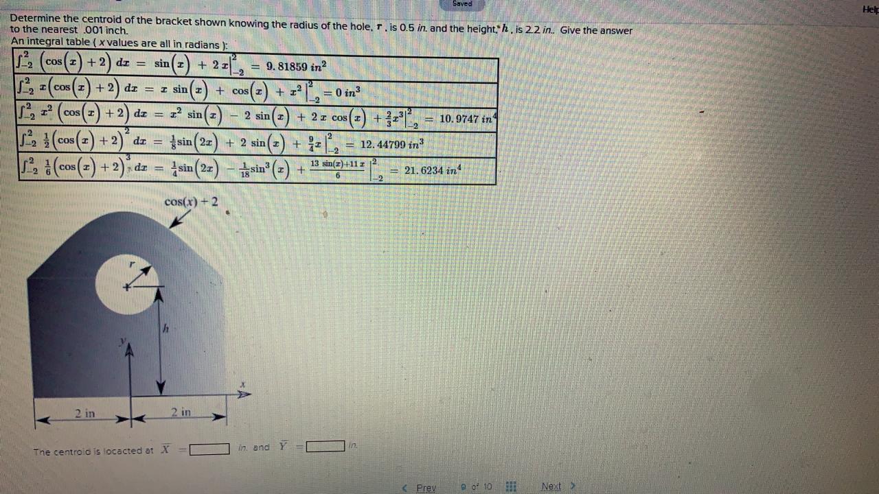 Solved Saved Hele Determine the centroid of the bracket | Chegg.com