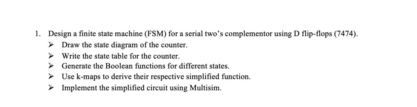 Solved 1. Design a finite state machine (FSM) for a serial | Chegg.com