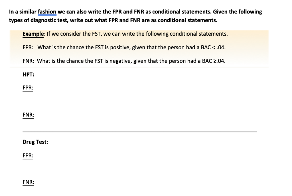 Sensitivity and Specificity as Conditional Statements | Chegg.com Sensitivity and Specificity as Conditional Statements | Chegg.com