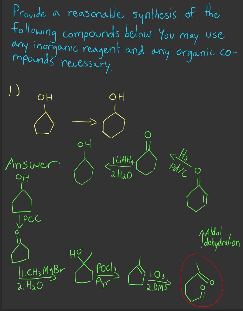 For these two synthesis problems, I've outlined the | Chegg.com