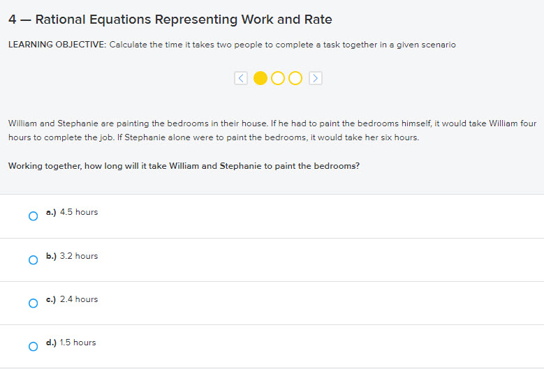 Solved 4 - Rational Equations Representing Work and Rate | Chegg.com