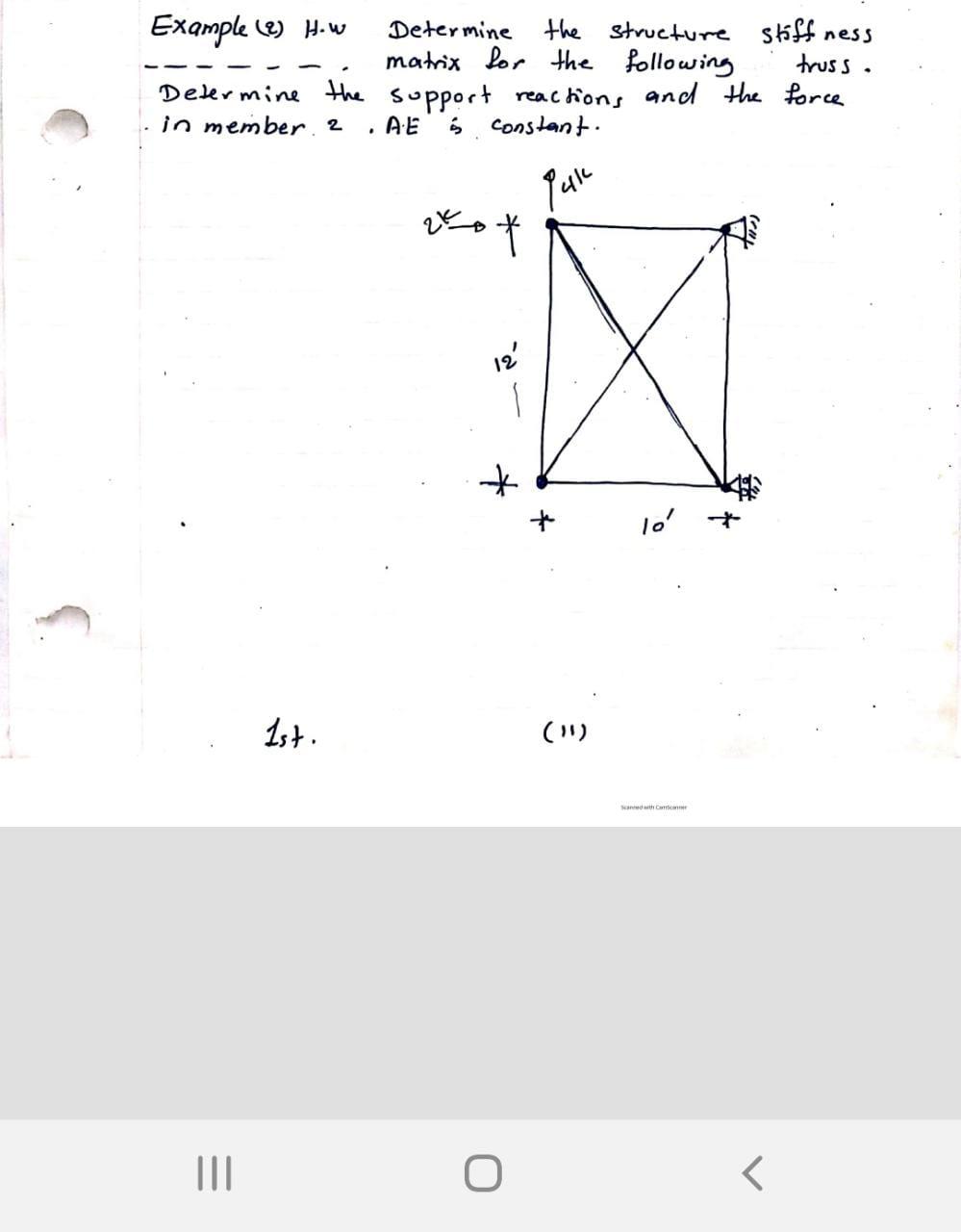 Solved Example (2) H.w Determine the structure stiffness - - | Chegg.com