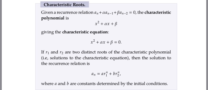 Solved Discrete Math: Characteristic Roots Theorem (similar | Chegg.com