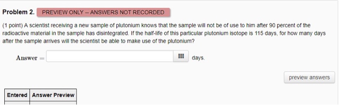 Solved Problem 2. PREVIEW ONLY -ANSWERS NOT RECORDED (1 | Chegg.com