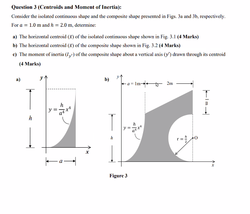 Question 3 (Centroids and Moment of Inertia): | Chegg.com