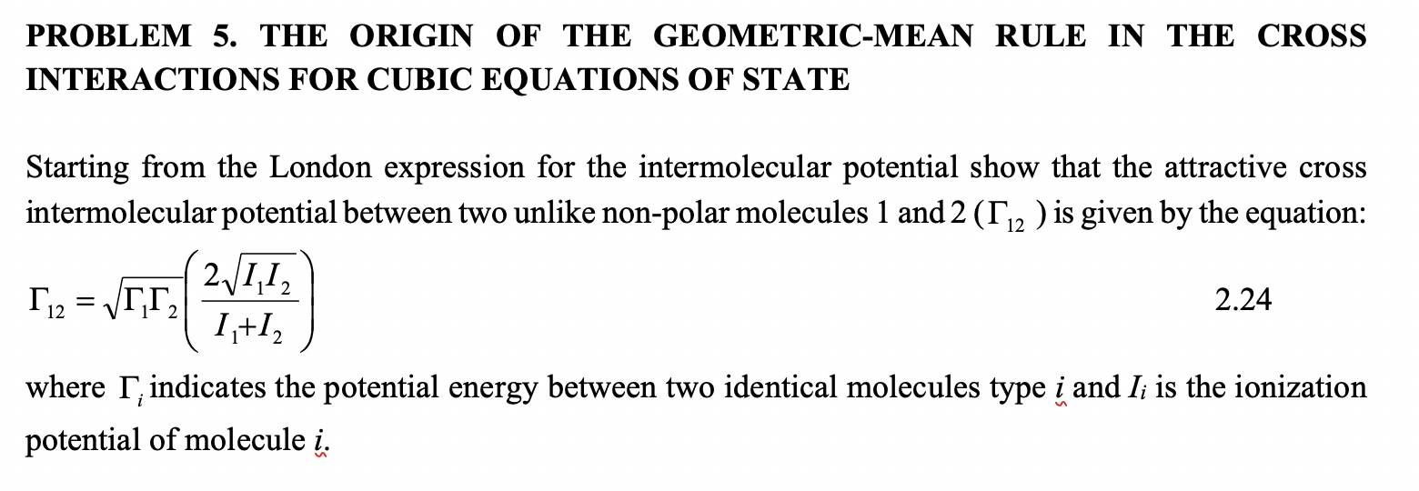 PROBLEM 5. THE ORIGIN OF THE GEOMETRIC-MEAN RULE IN | Chegg.com