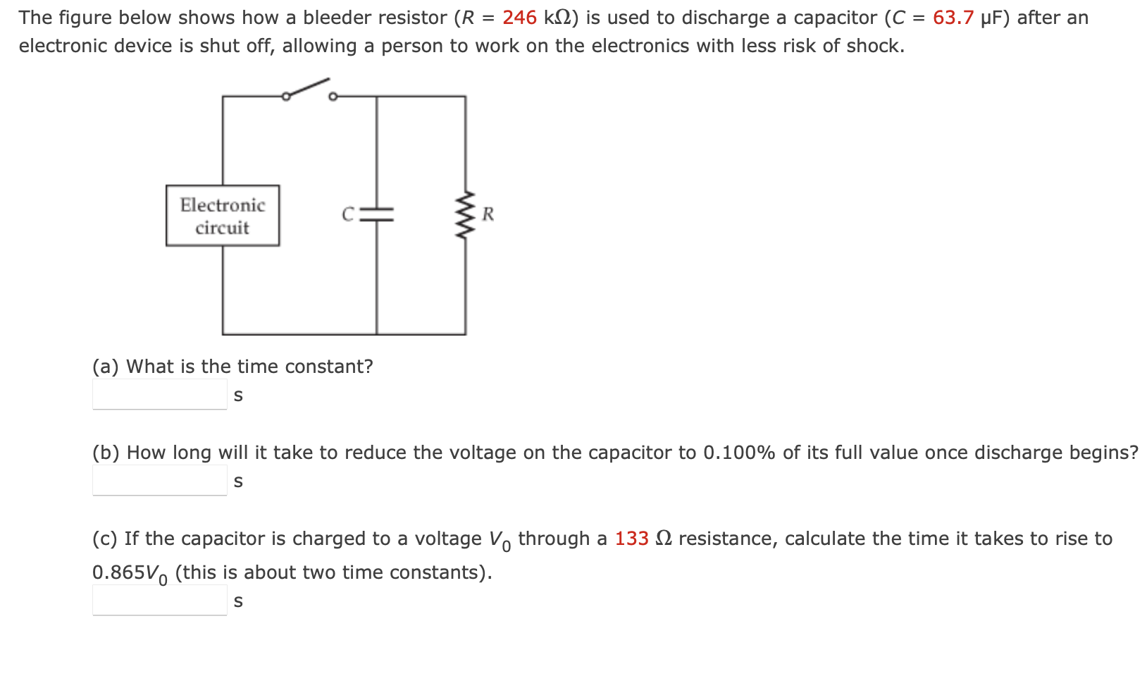 Solved = = The figure below shows how a bleeder resistor (R | Chegg.com