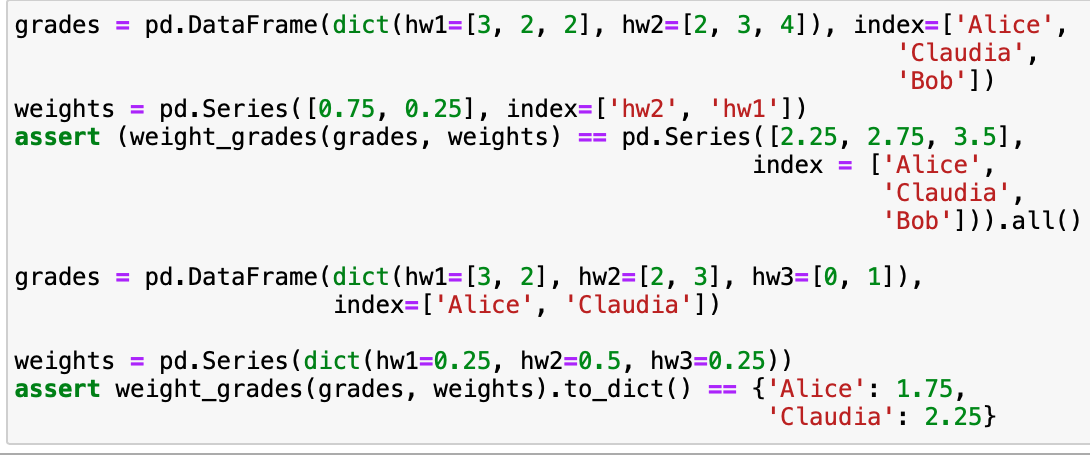 Solved Consider dataframe grades that contains a table with | Chegg.com