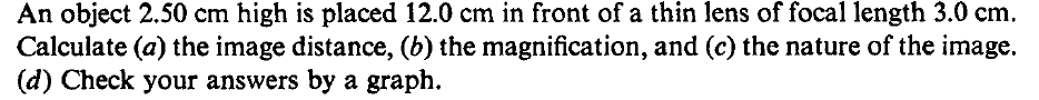 Solved An object 2.50 cm high is placed 12.0 cm in front of | Chegg.com