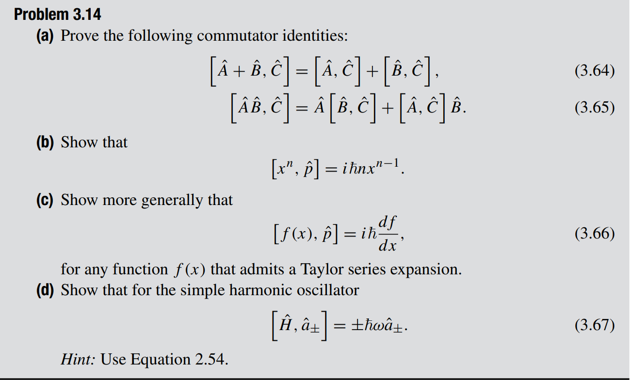 Solved (a) Prove the following commutator identities: | Chegg.com