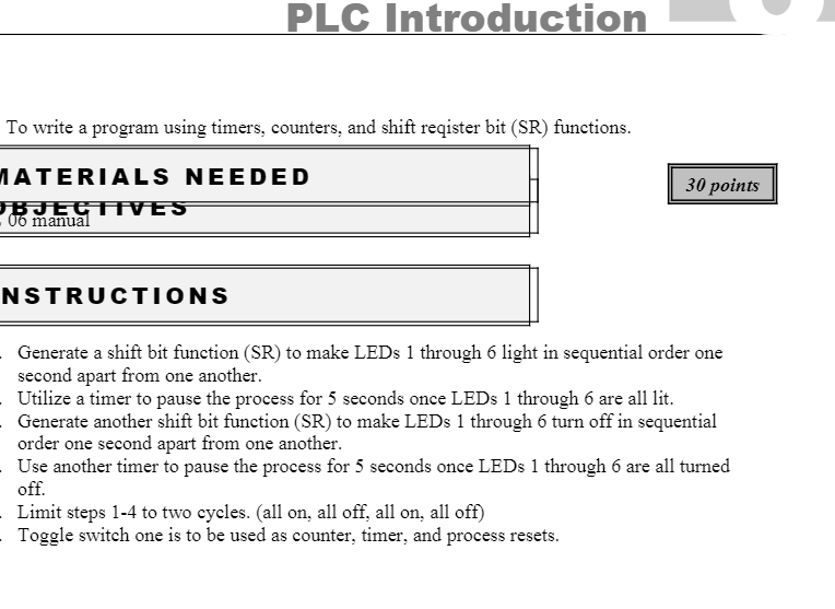 To write a program using timers, counters, and shift | Chegg.com