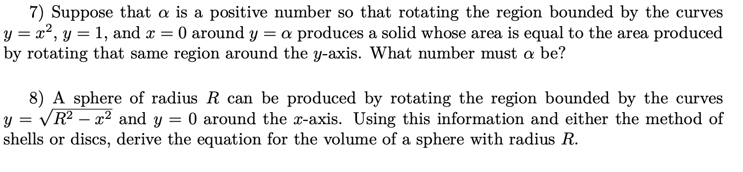 Solved 7) Suppose that a is a positive number so that | Chegg.com