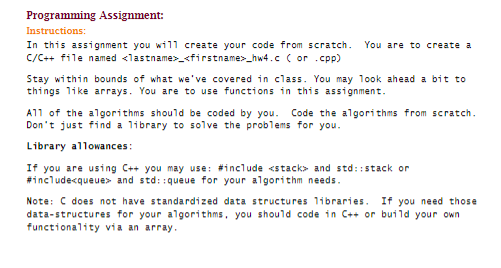 Programming Assignment: Instructions: In this | Chegg.com