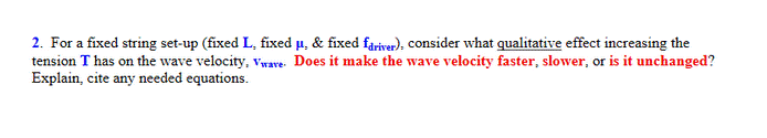 Solved 2. For a fixed string set-up (fixed L, fixed p. & | Chegg.com