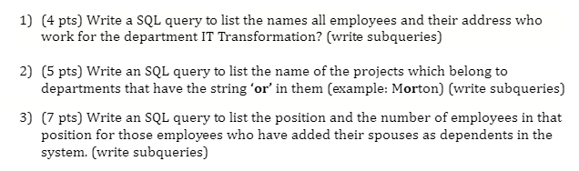 Solved Employee (empNo, firstName, lastName, address, DOB, | Chegg.com