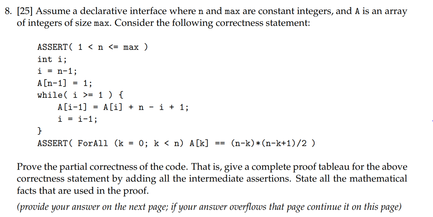 Solved 8. [25] Assume a declarative interface where n and | Chegg.com