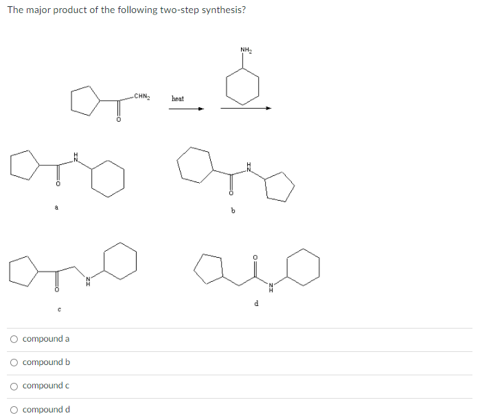 Solved The major product of the following two-step | Chegg.com