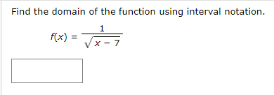 Solved Find the domain of the function using interval | Chegg.com