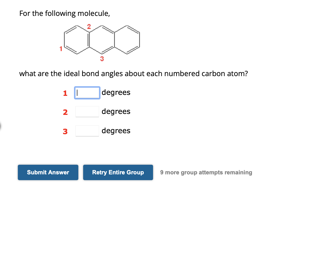 Solved For the following molecule, what are the ideal bond | Chegg.com