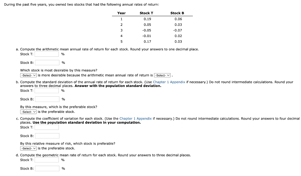solved-a-compute-the-arithmetic-mean-annual-rate-of-return-chegg